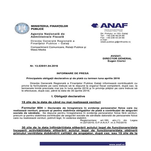 Declaratii ANAF | PDF