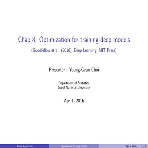 Chap 8 Optimization For Training Deep Models Ppt