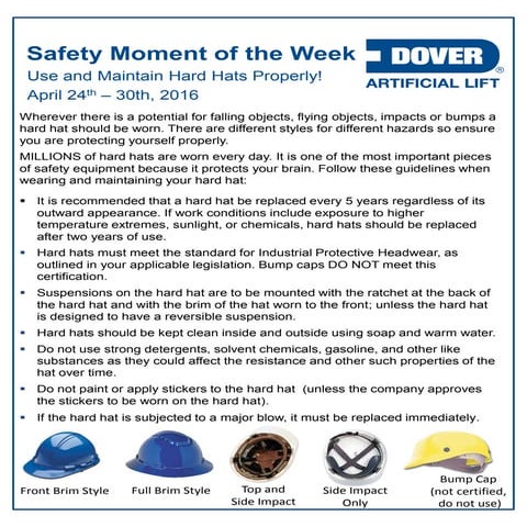 Dover ALS Safety Moment of the Week 24-Apr-2016 | PDF