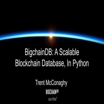 BigchainDB: A Scalable Blockchain Database, In Python | PPT