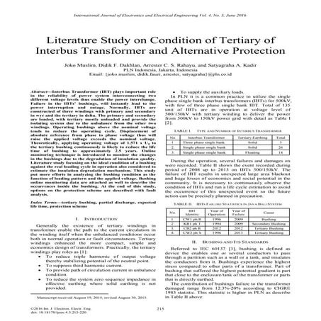 Tertiary interbus transformer and alternative protection | PDF