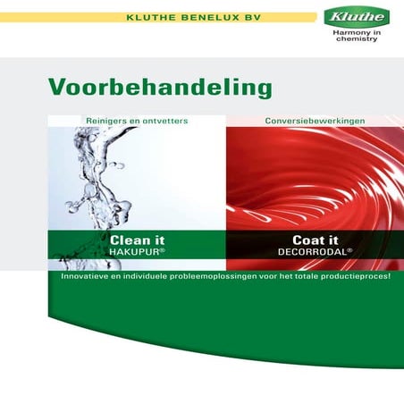 Kluthe Benelux BV: Voorbehandeling | PDF