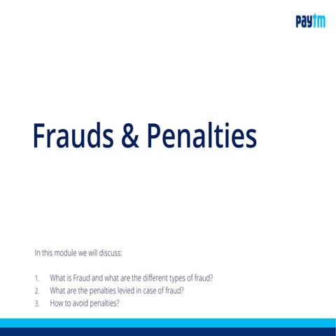 Fraud & penalties related to frauds at Paytm | PDF