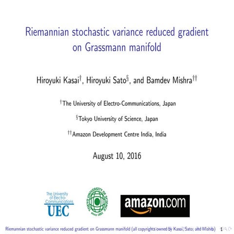 Riemannian Stochastic Variance Reduced Gradient On Grassmann Manifold