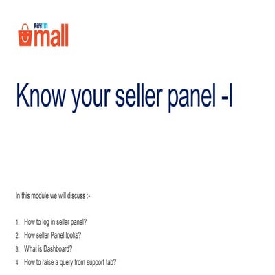 Know your seller panel -I | PPT