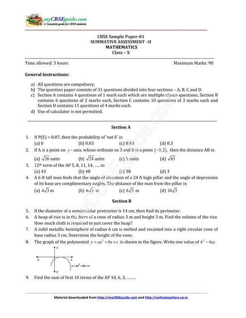 2016 10 mathematics_sample_paper_sa2_05 | PDF