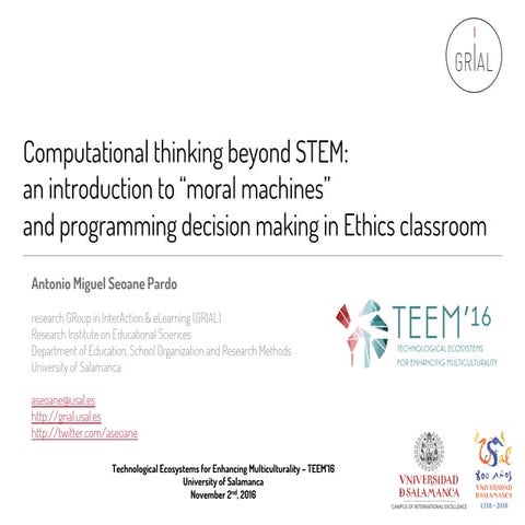 Presentation Of The Paper “computational Thinking Beyond Stem An