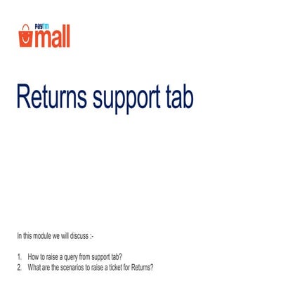 Returns support tab | PPT