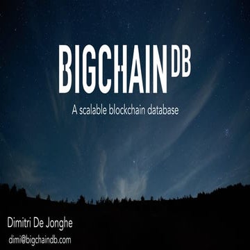Bigchaindb Big Data Meets Blockchain Ppt