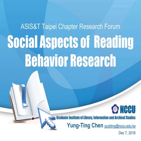 從社交角度來看閱讀行為 / Social Aspects of Reading Behavior Research | PPT