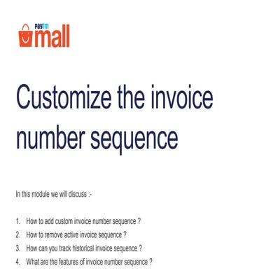 Customize the invoice number sequence | PPT