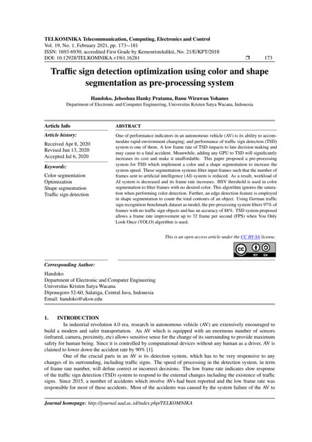 Traffic Sign Detection Optimization Using Color And Shape Segmentation 8394