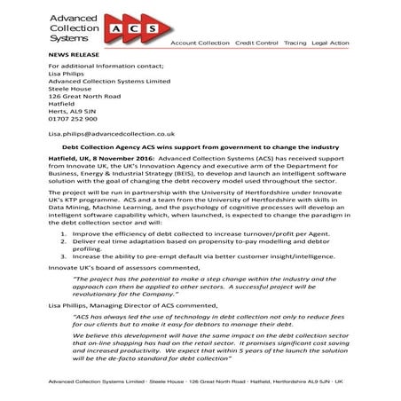Debt Collection Agency ACS wins support from government to change the ...