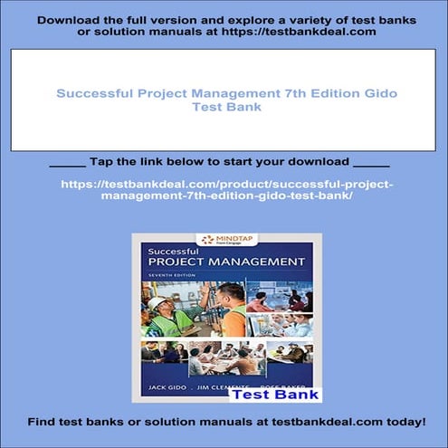 Successful Project Management 7th Edition Gido Test Bank | PDF