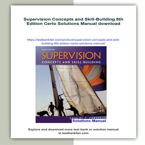 Supervision Concepts and Skill-Building 8th Edition Certo Solutions Manual | PDF