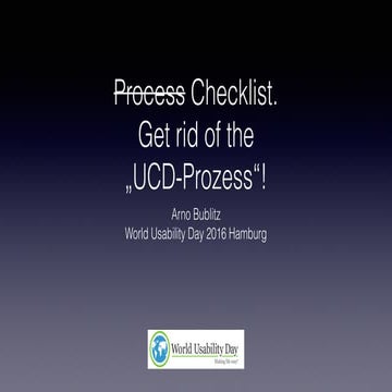 Get rid of the UCD "process" | Arno Bublitz' presentation on World ...