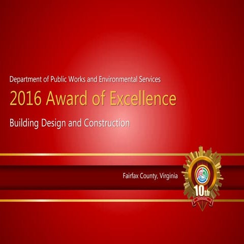 DPWES 2016 Award of Excellence: Building Design and Construction | PPTX