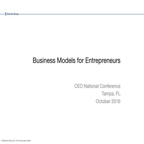 2016 CEO Business Models Presentation | PDF