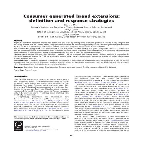 Consumer generated brand extensions | PDF