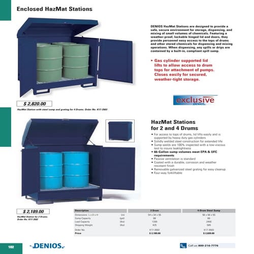 Flammable Cabinet Sumps - DENIOS US | PDF