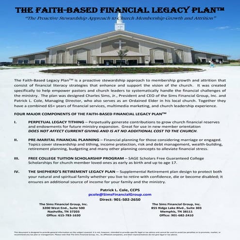 FAITH-BASED FINANCIAL LEGACY PLAN™ | PDF