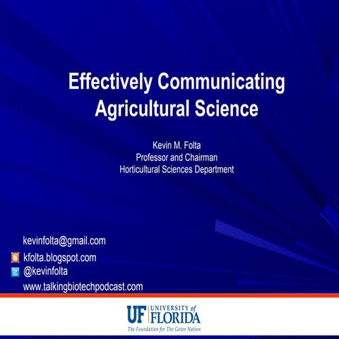 Effectively Communicating Agricultural Science | PPT
