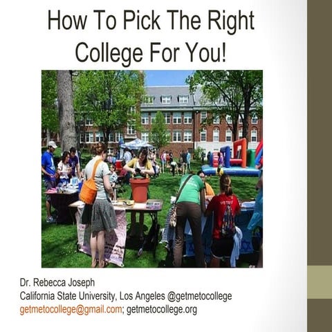 How To Pick The Right College For You! | PPT