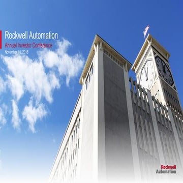 Conference: Rockwell Automation 2016 Investor Meeting | PDF