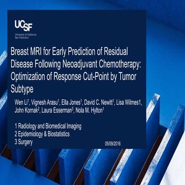 Breast Mri For Early Prediction Of Residual Disease Following Neoadjuvant Chemotherapy