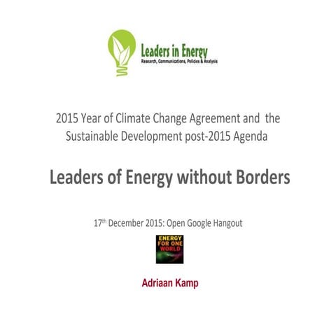 2016 Leaders of Energy without Borders - USA Group | PPT