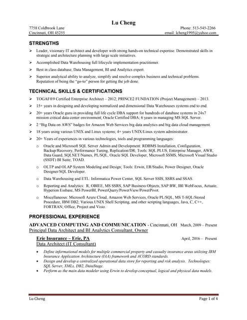 One page Profile | PPTX | Cloud Computing | Internet