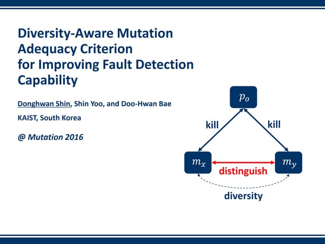 Diversity Aware Mutation Adequacy Criterion For Improving Fault