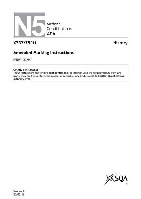 Example National 5 History questions - Describe | PDF