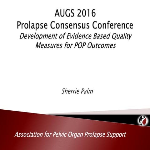 2016 prolapse consensus conference evidence based quality measures for pop outcomes | PPT