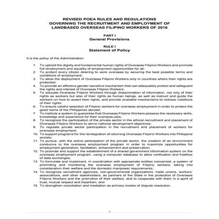 POEA Standard Employment Contract for Various Services | PDF