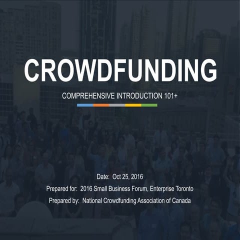 2016 small business forum crowdfunding 101 workshop | PPT