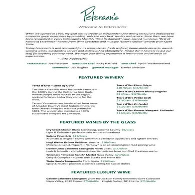 2016 spring summer peterson's dinner menu | PDF