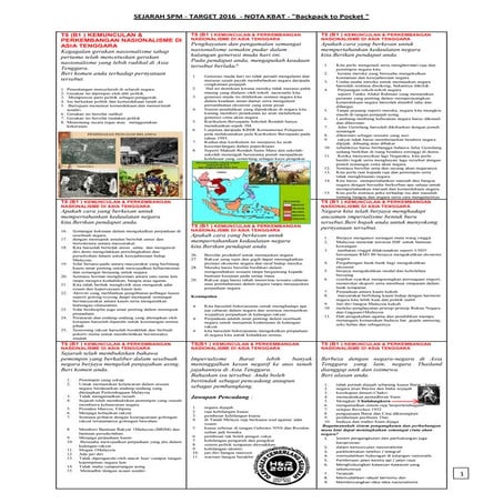 Nota Poket Sejarah T5 KBAT (Cg Hanita & Cg.Rumaizah) | PDF