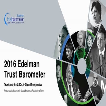 2016 Edelman Trust Barometer - Trust and the CEO | PDF