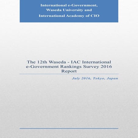 E-Government Survey Waseda University japan 2016 | PDF | Internet | Computing