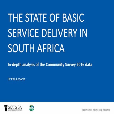 The state of basic service delivery in South Africa: In-depth analysis ...
