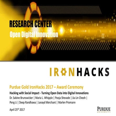 Purdue Gold IronHacks April 2017 Award Ceremony | PPT