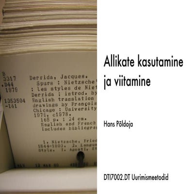 Allikate kasutamine ja viitamine | PPT