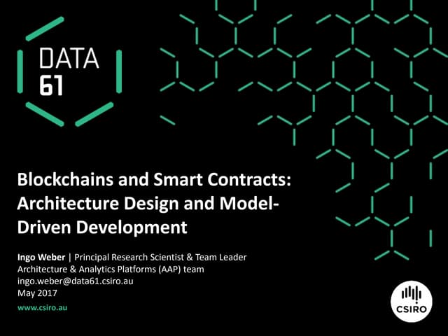 Blockchains And Smart Contracts Architecture Design And Model Driven