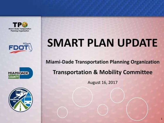 FDOT Led SMART Plan Corridors Snapshot | PPT