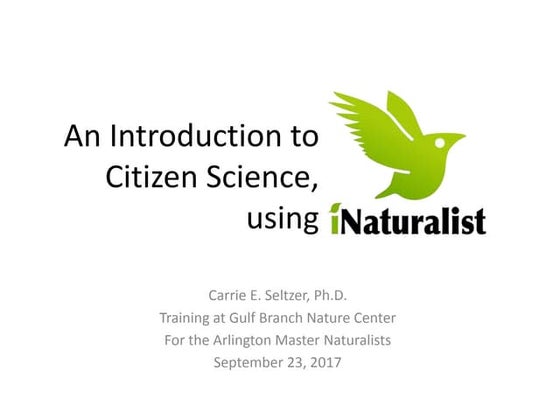 How and why to use iNaturalist for a BioBlitz | PPTX