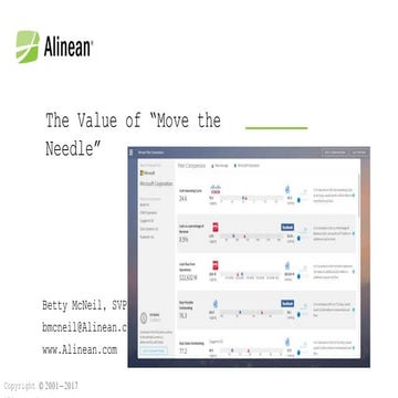 Financial Peer Comparison and the Value of “Move the Needle" | PPTX