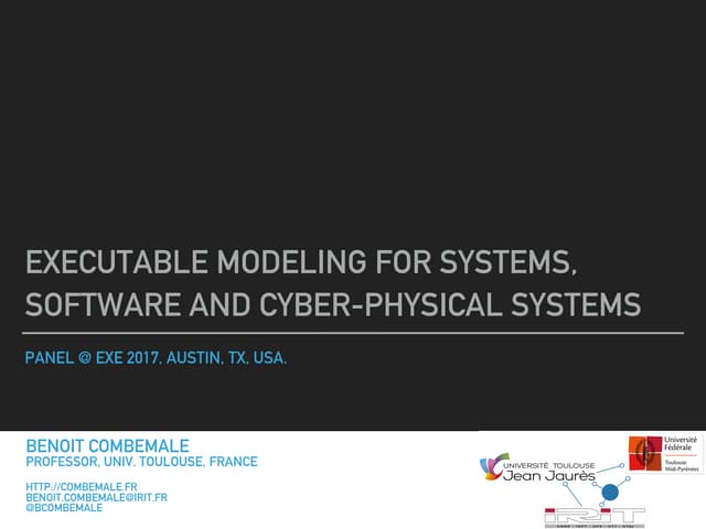 Executable Modeling For Systems Software And Cyber Physical Systems Ppt