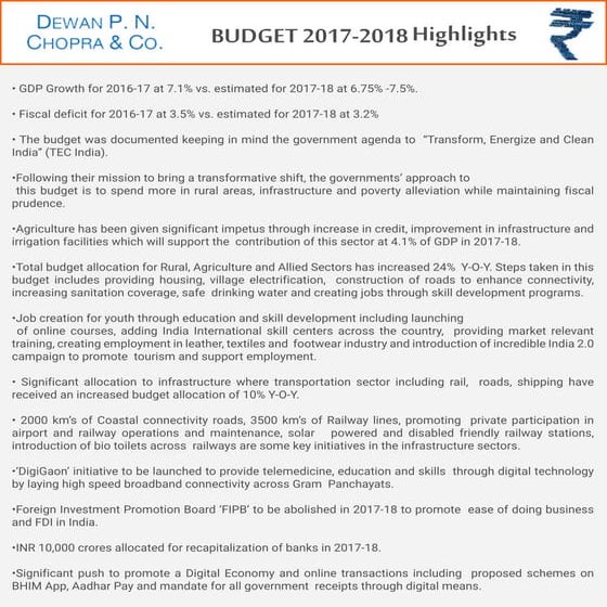 Budget Highlights | PDF