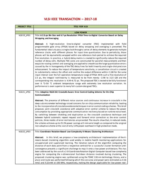 2017 18 Ieee Vlsi Titles Ieee 2017 18 Bulk Ns2 Projects Titles Ieee 2017 18 Ns2 Projects In